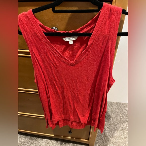 Liverpool | Tops | Liverpool Red Tank Very Cute On Relaxed Fit | Poshmark